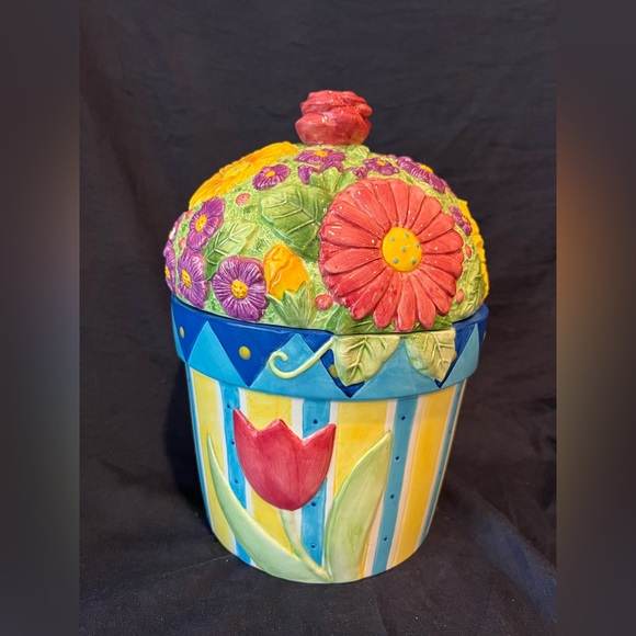 Accents | Vintage Cooks Club Garden Party Flowers Cookie Jar | Poshmark